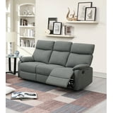 Poundex Manual Recliner 3 seater Sofa-Gray - Walmart.com