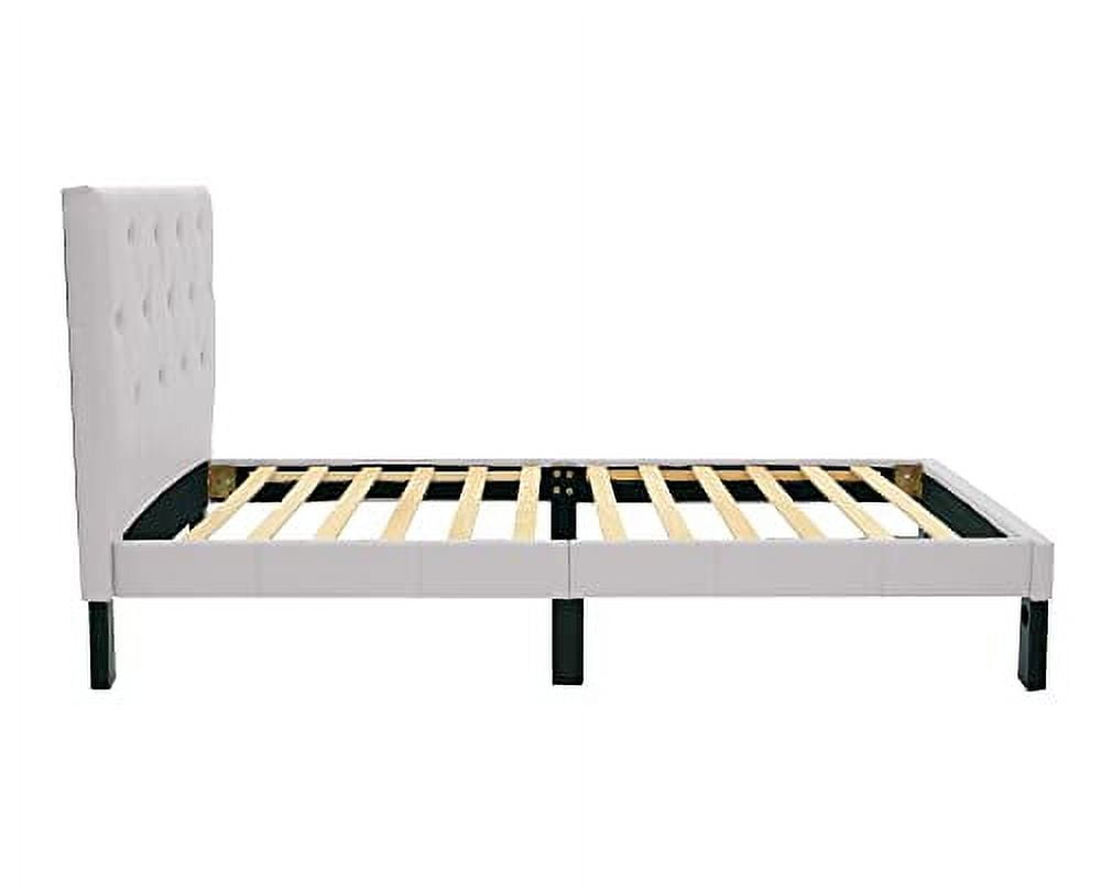 Poundex PU Upholstered Platform Bed, Twin, White - Walmart.com