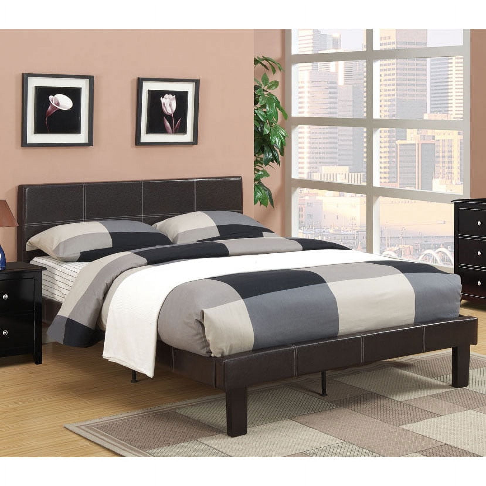 Poundex Furniture Single Room Twin Bed with Metal Legs, Black - Walmart.com