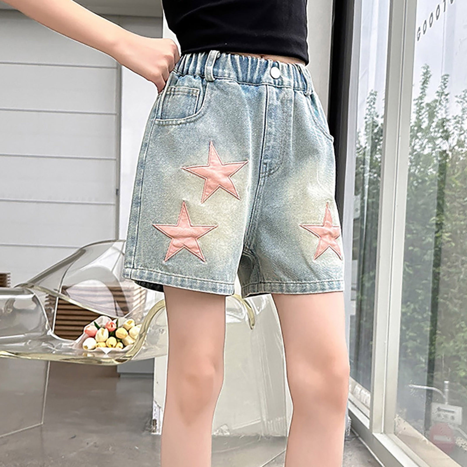 Pounoo New 2025 Girls Shorts Size 10-12 Fashion Print Summer Shorts ...