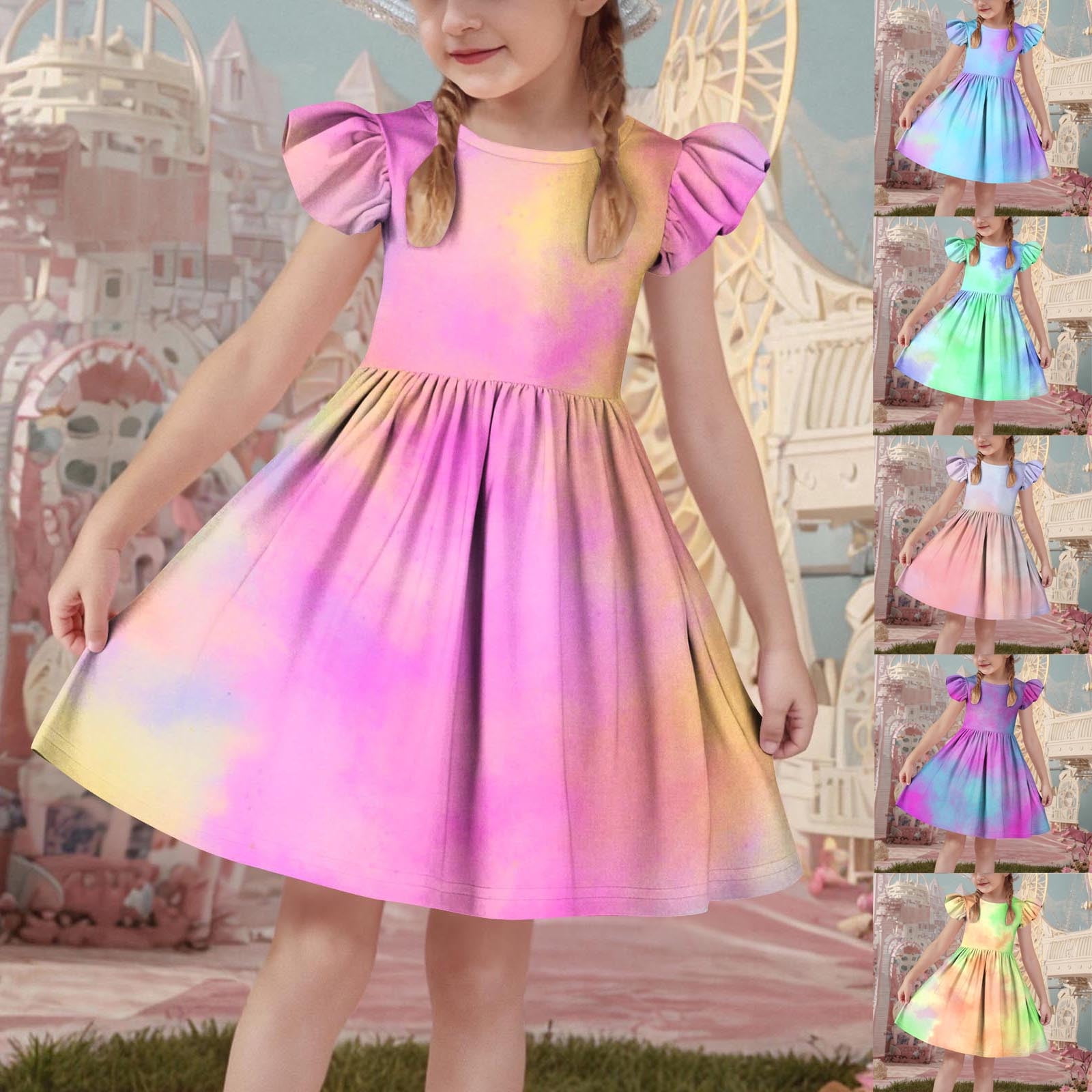 Pounoo New Dresses For Girls Trendy Gradation Sleeveless Flower Girl ...