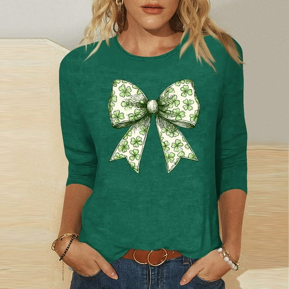 Pounoo St Patricks Day 3/4 Sleeve Tops for Women St. Pattys Irish Lucky ...