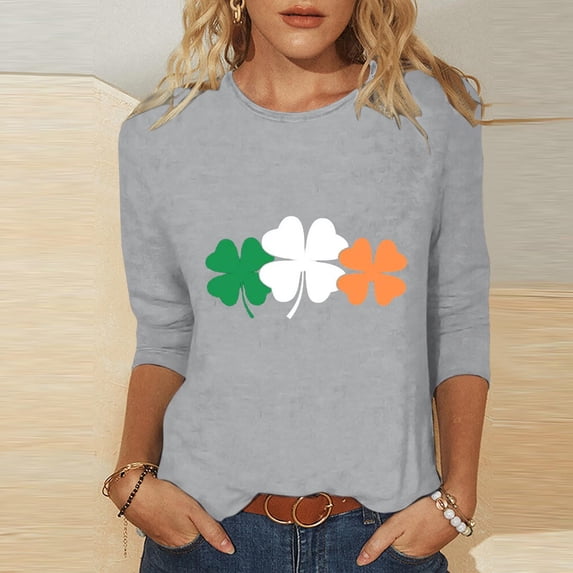 Pounoo St Patricks Day 3/4 Sleeve Tops for Women St. Pattys Irish Lucky ...