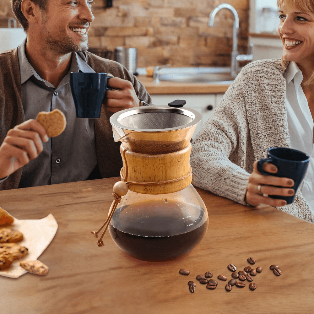 Pour Over Coffee Maker With Double Layer Stainless Steel Filter, 28oz ...