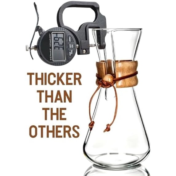 Pour Over Coffee Maker Glass - 6/8/10 Cup Barista Kit with 304 Stainless Filter for Home, Office ...