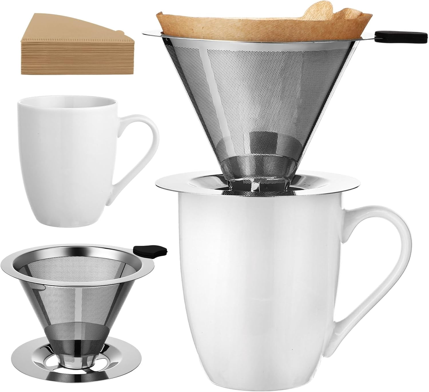 Pour over Coffee Maker Set Pour over Coffee Dripper Stainless Steel ...