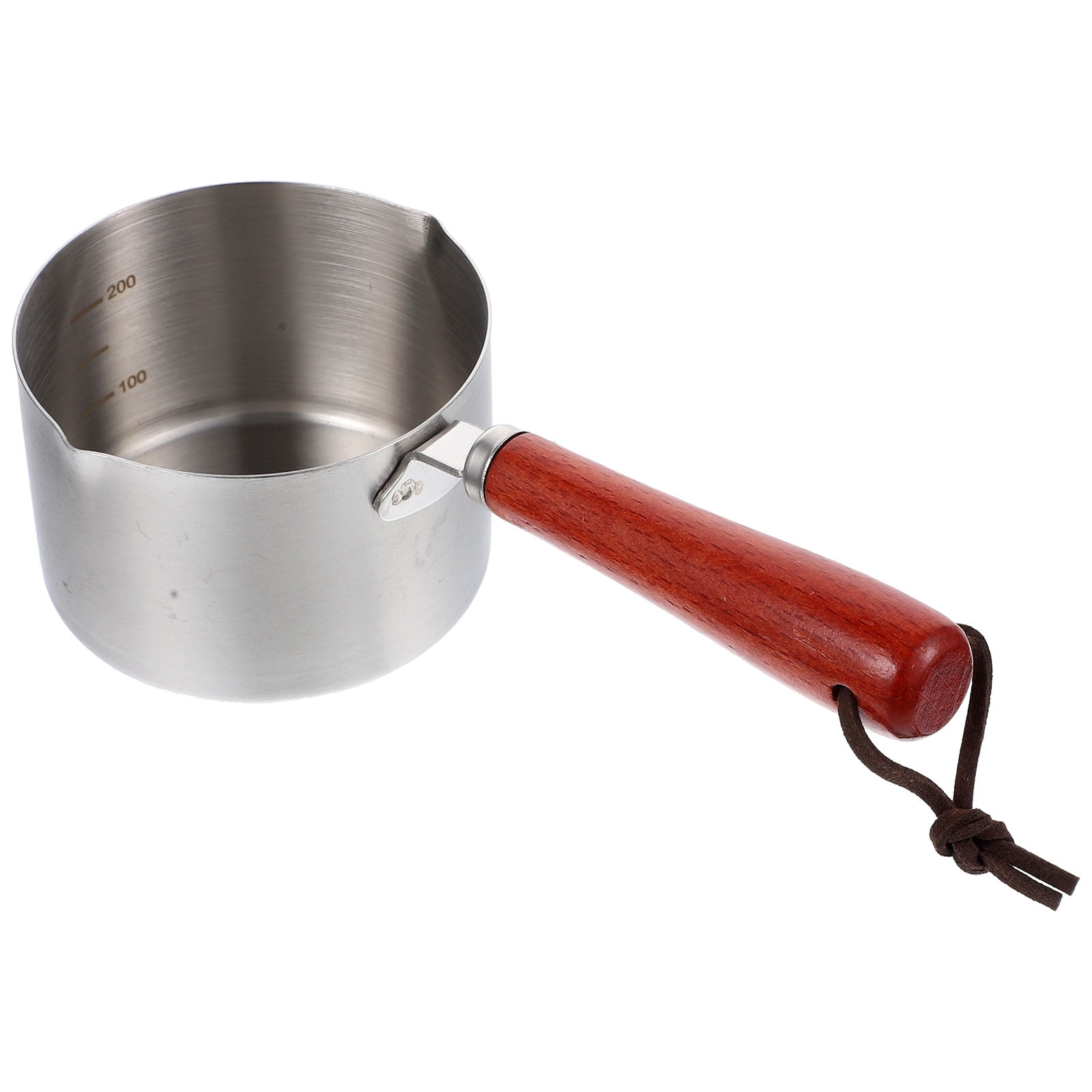 Pour Oil Small Pot Stainless Steel Sauce Pot with Wood Handle Pour ...