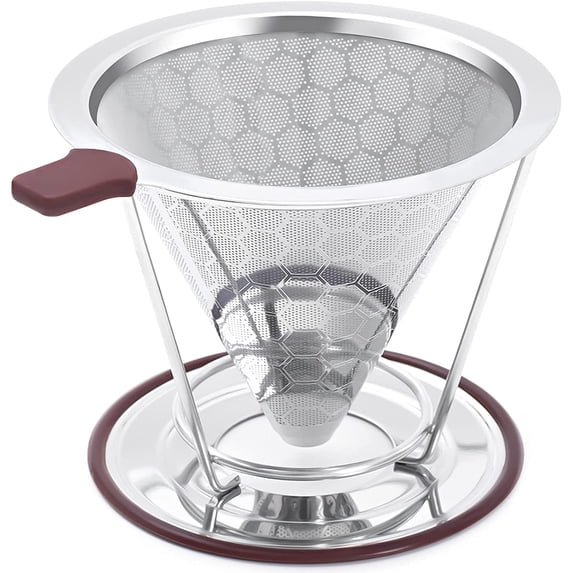 Pour Over Coffee Dripper, Stainless Steel Filter,Easy to Clean ...