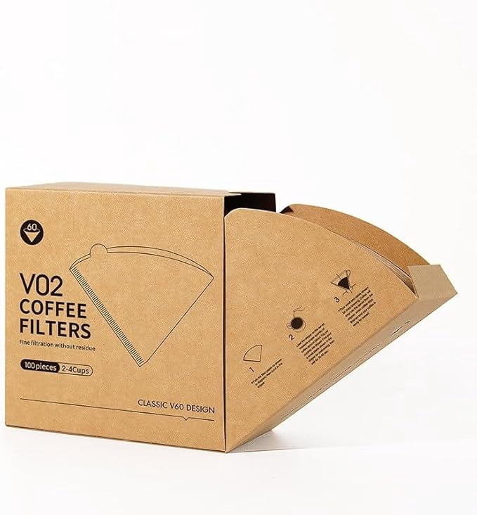 Pour-Over Coffee Filter, Conical Raw Wood Pulp Filter, Americano ...
