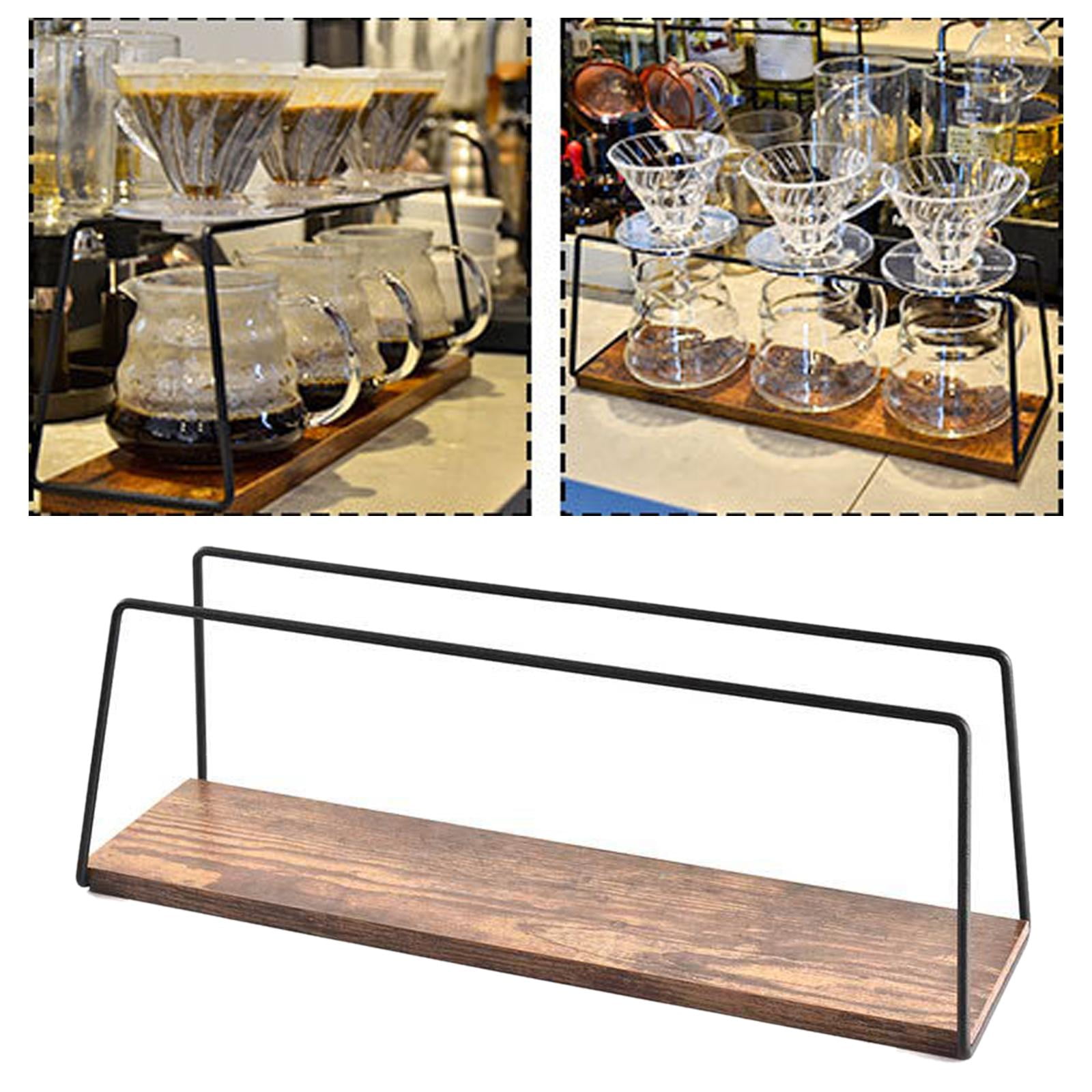 Pour Over Coffee Filter Cup Stand Holder Wood Bottom for Drink Supplies ...