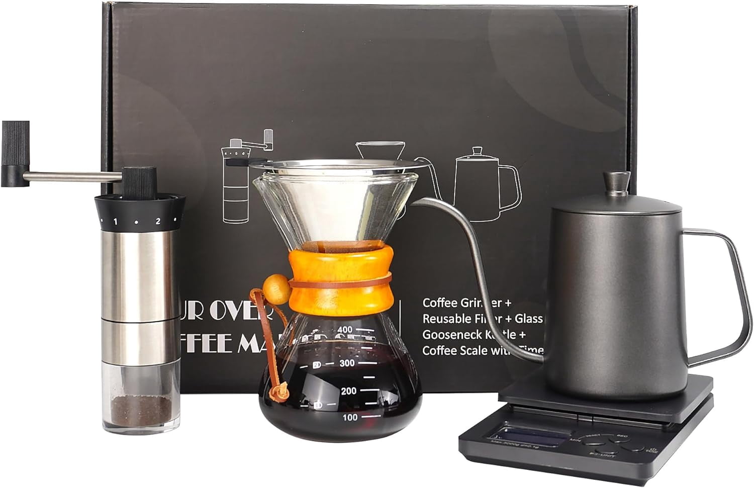 Pour Over Coffee Kit Coffee Maker Set All in One Hand Drip Coffee Set ...