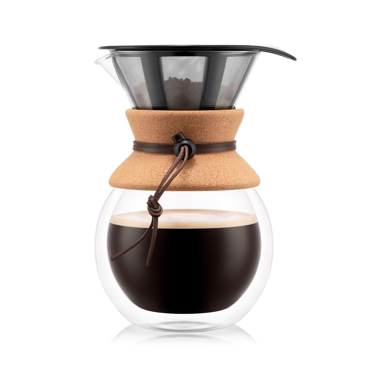 BODUM 8 Cup Pour Over Coffee Maker with Filter, Double Wall Carafe ...