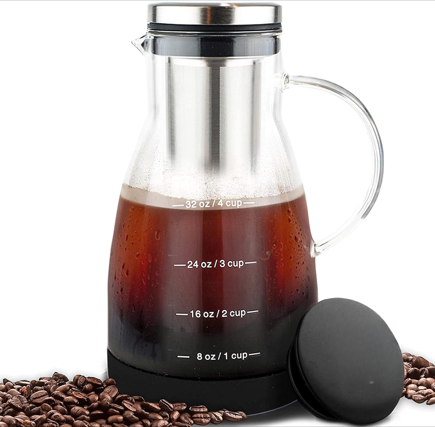 Pour Over Coffee Maker - Cup Borosilicate Glass Carafe - Rust Resistant ...