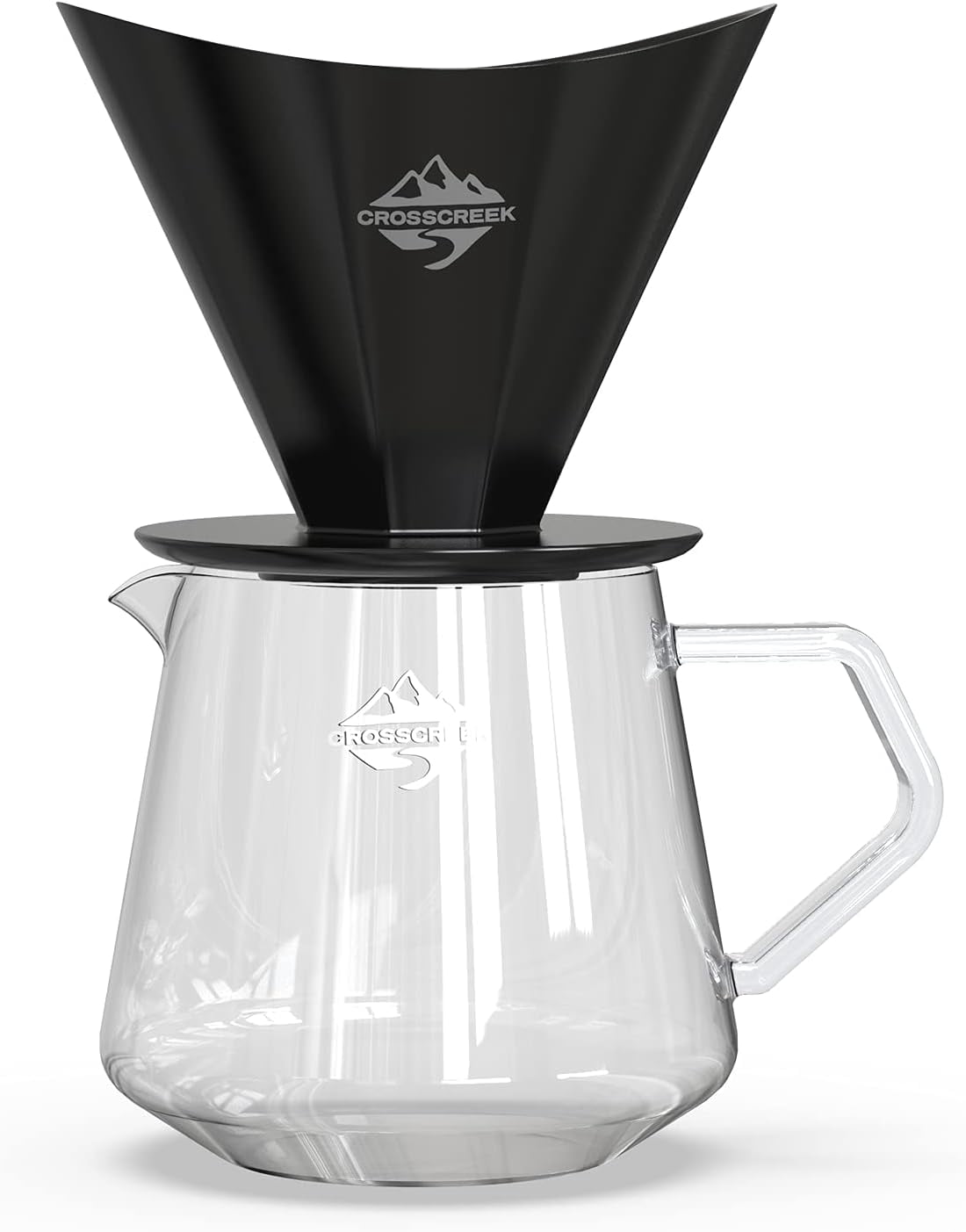 Pour Over Coffee Maker Set, Black Ceramic Coffee Dripper with V60 Paper ...