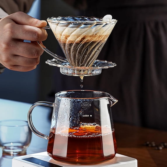 Pour Over Coffee Maker Set, V-shape Cone Drip Coffee Maker, Included ...