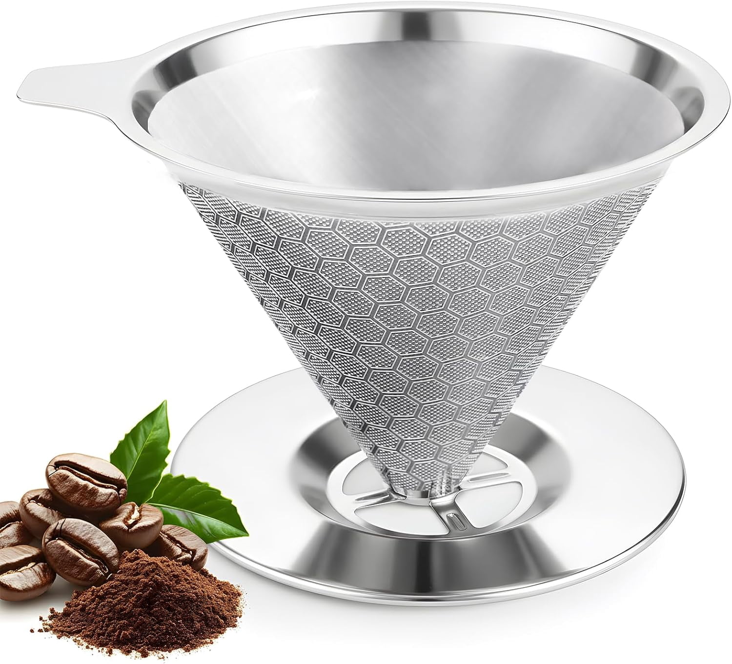 Pour Over Coffee Maker, V60 Pour Over, Stainless Steel Coffee Dripper ...
