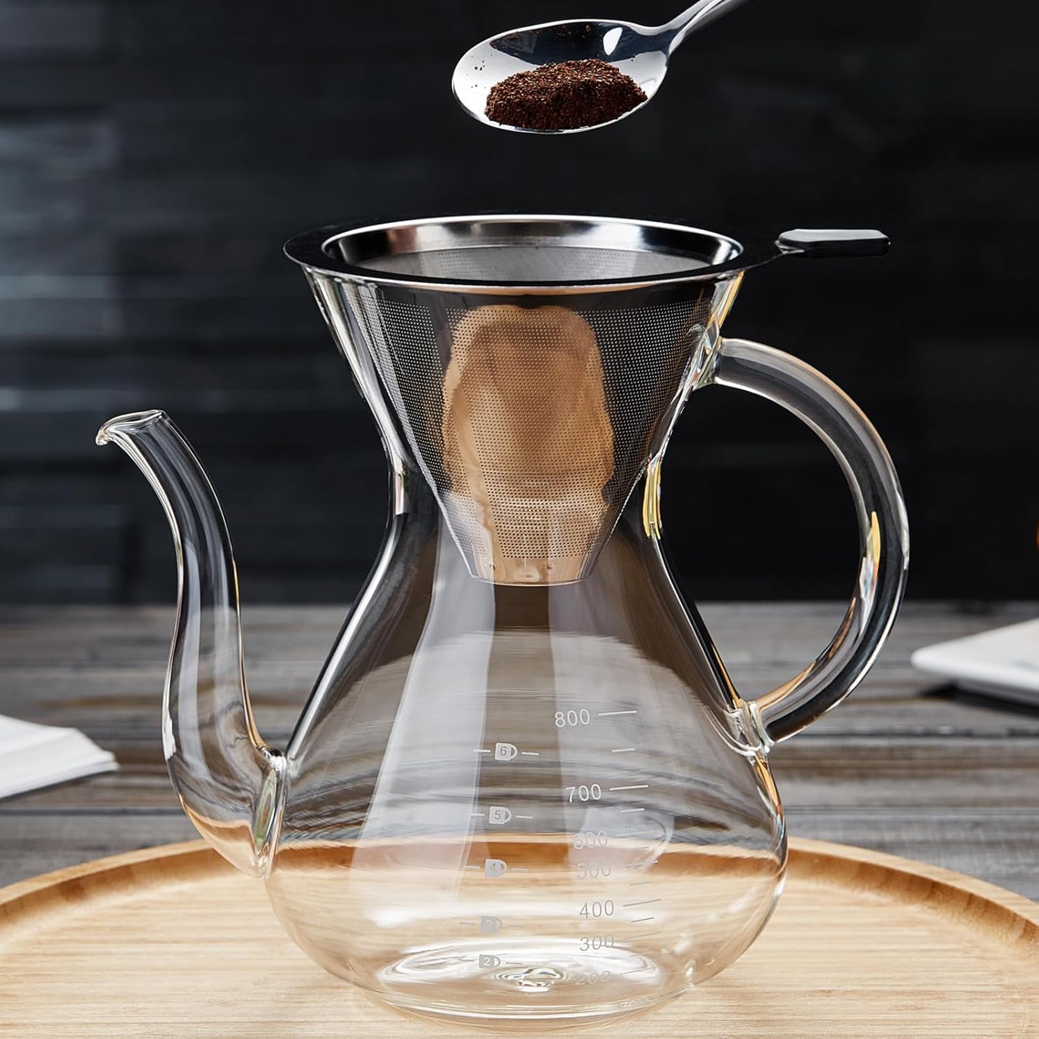 - Pour Over Coffee Maker with Double Stainless Filter 27 fl oz ...
