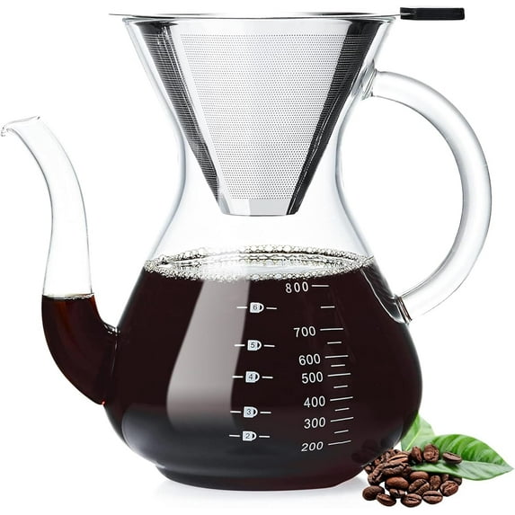 - Pour Over Coffee Maker with Double Stainless Filter 34 fl oz ...
