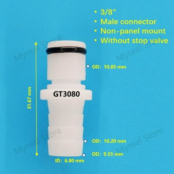 Pour45359-Plastic Quick Disconnect Hose Connector, Inline Male Fitting ...