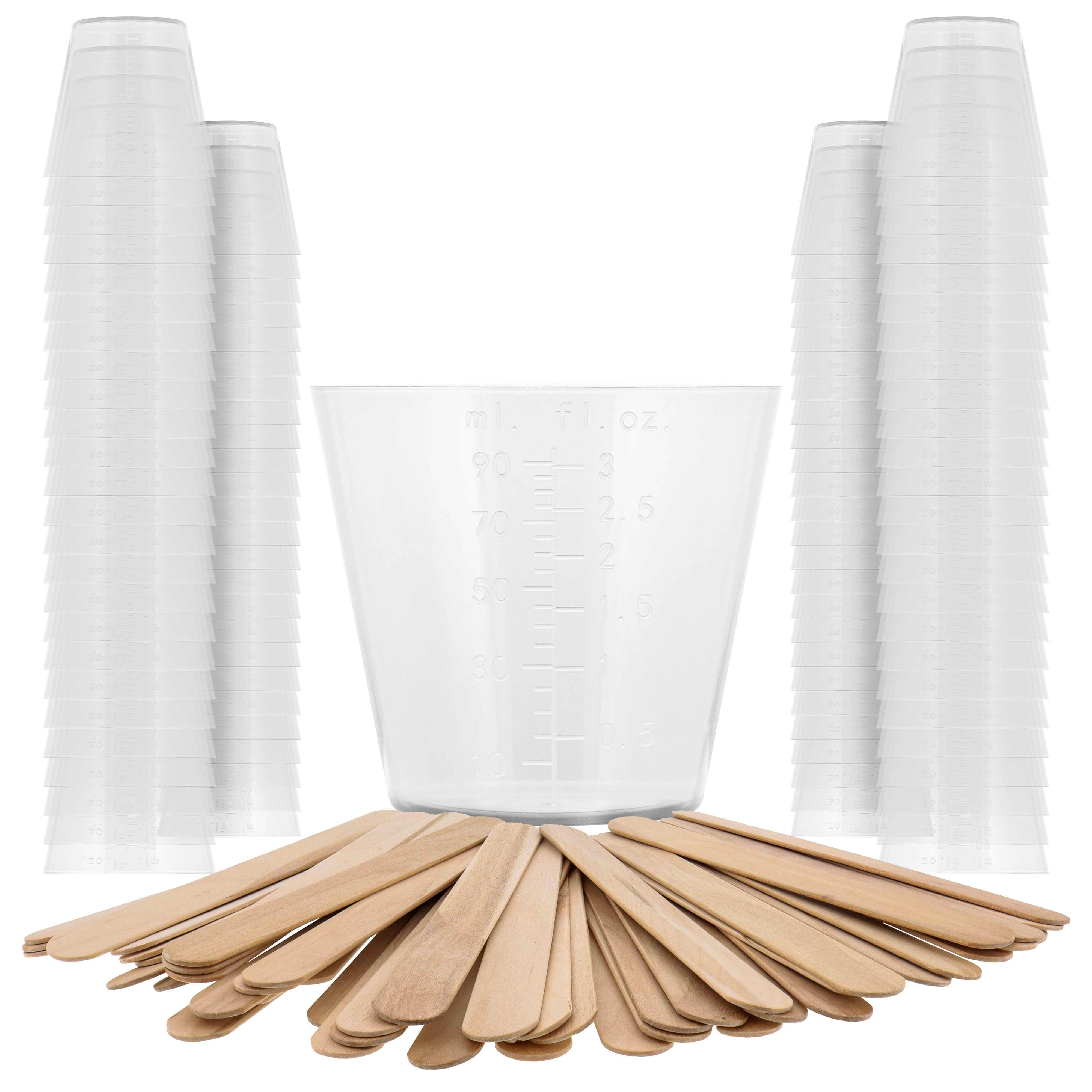 Pouring Masters 3 Ounce (90ml) Graduated Plastic Measuring Cups (100 ...