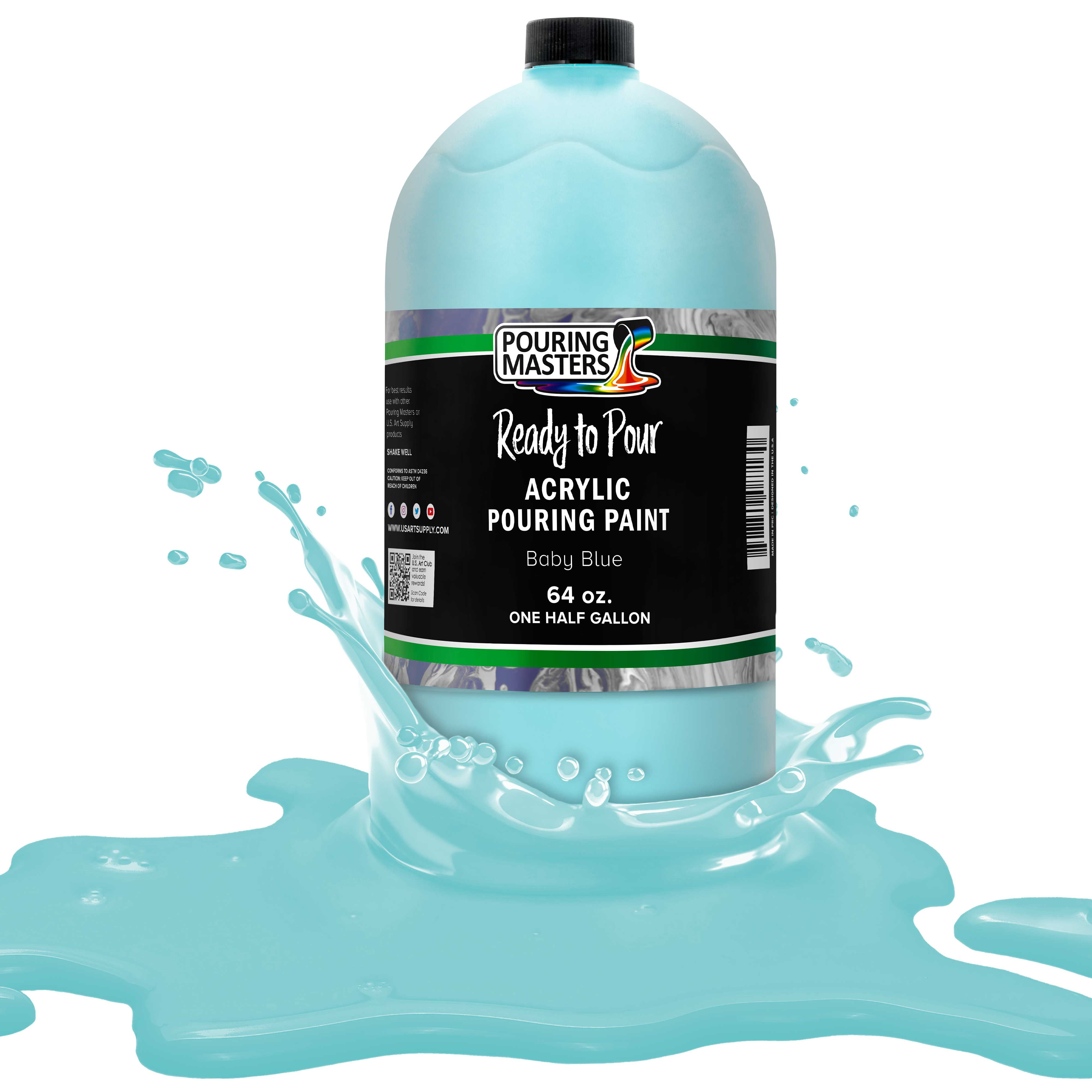 Pouring Masters Baby Blue Pouring Paint - Premium 64 Ounce Pre-Mixed ...