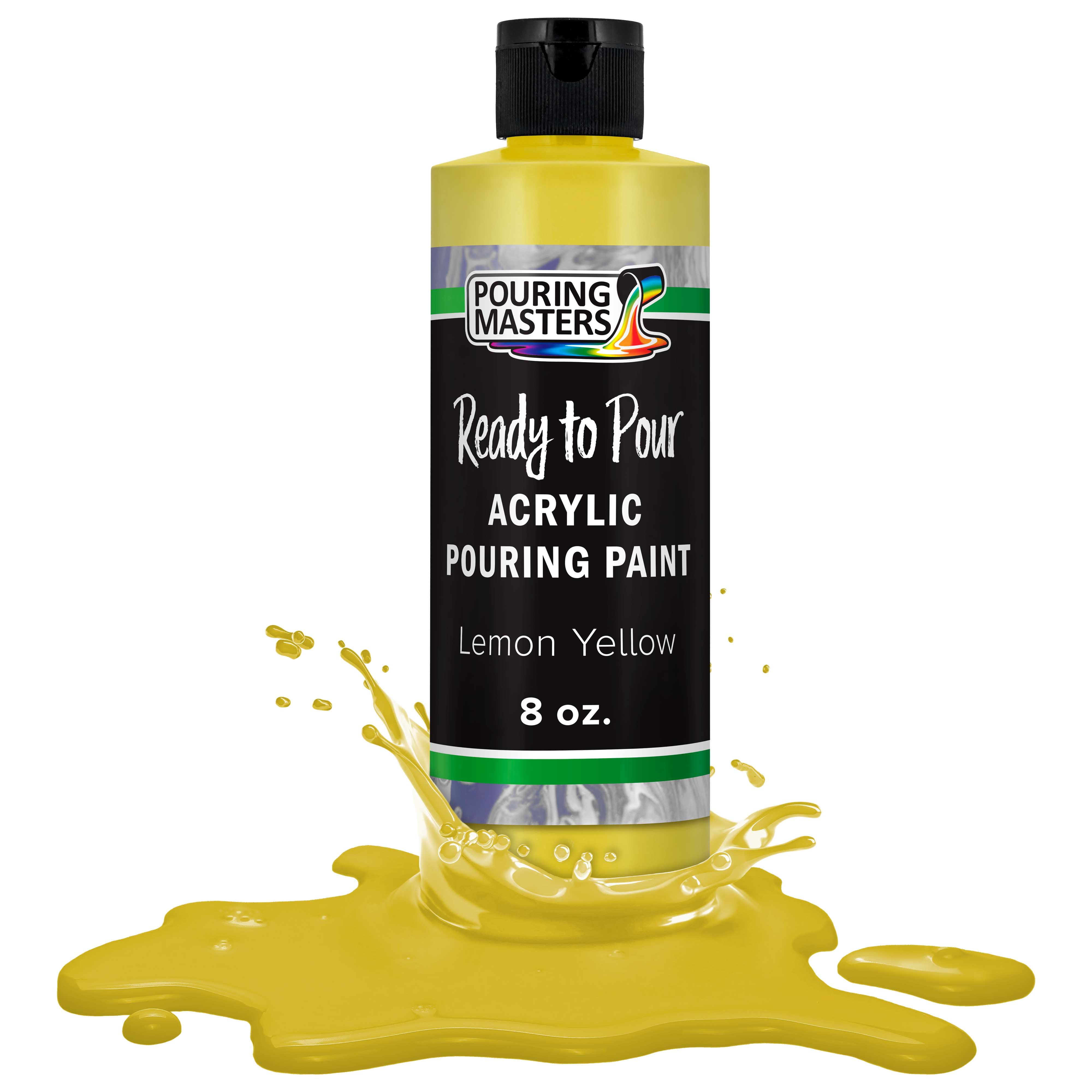 Pouring Masters Lemon Yellow Acrylic Ready to Pour Pouring Paint ...