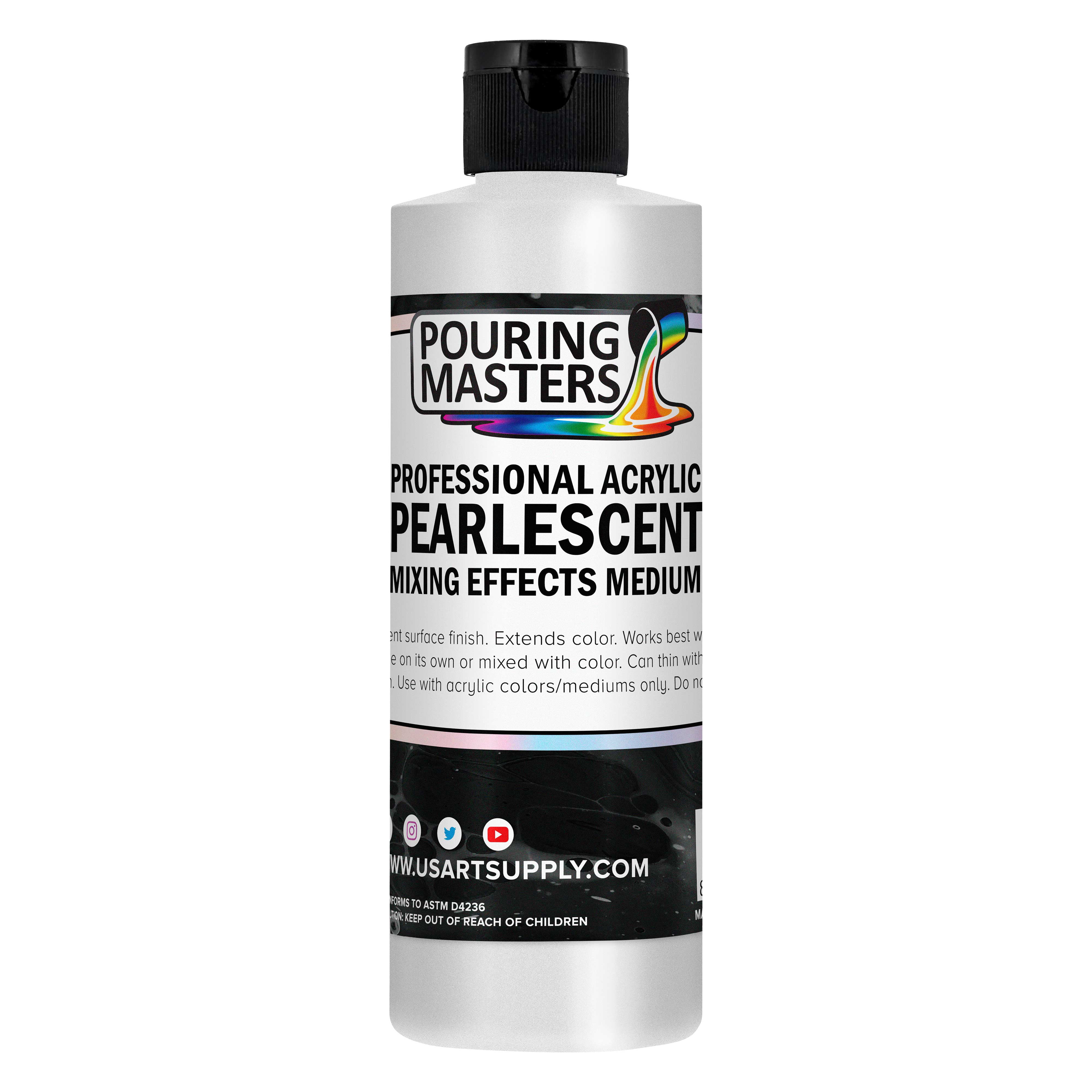 Pouring Masters 8oz Acrylic Pearlescent Mixing Medium - Craft Ready ...