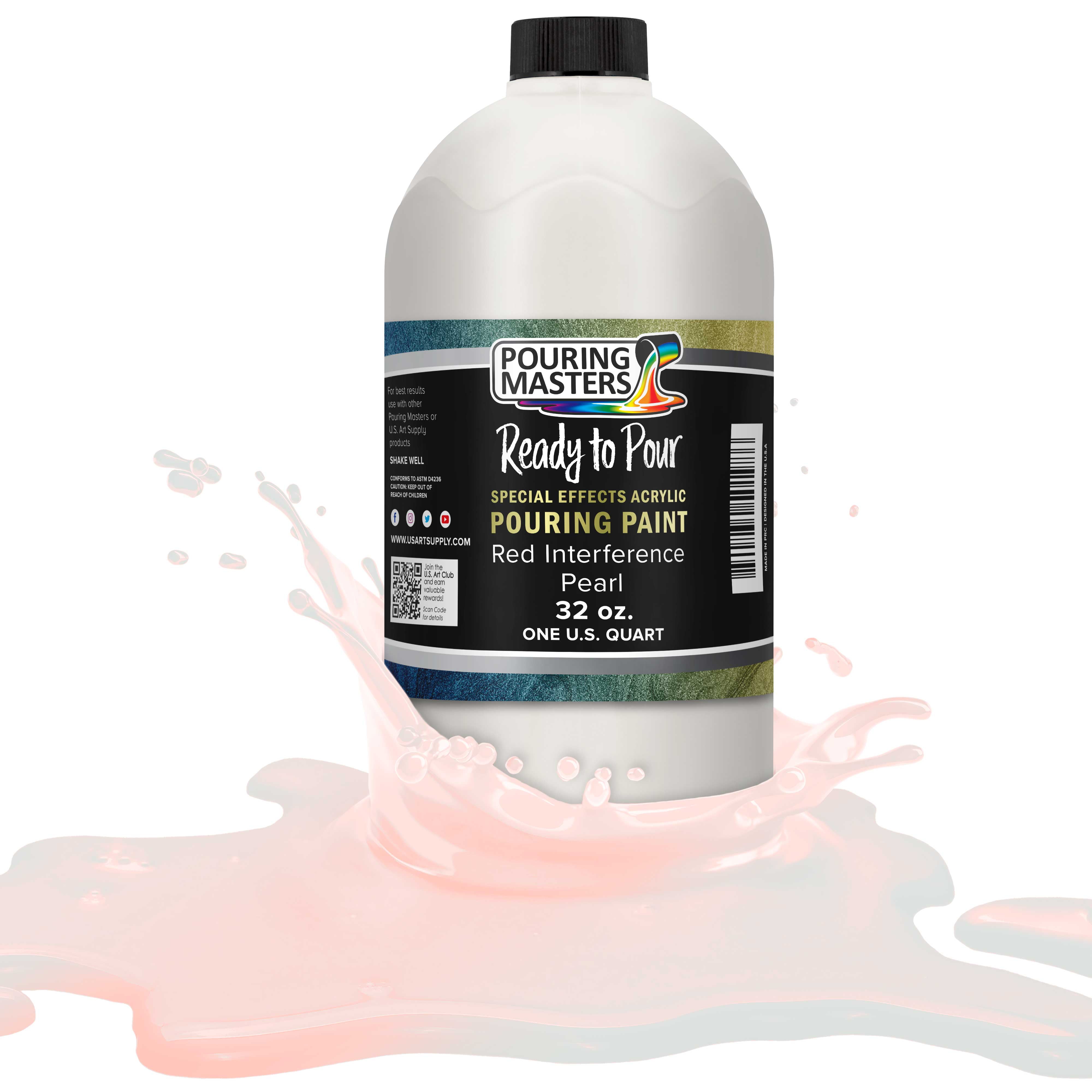 Pouring Masters Red Interference Pearl Special Effects Pouring Paint - Quart Bottle - Acrylic ...