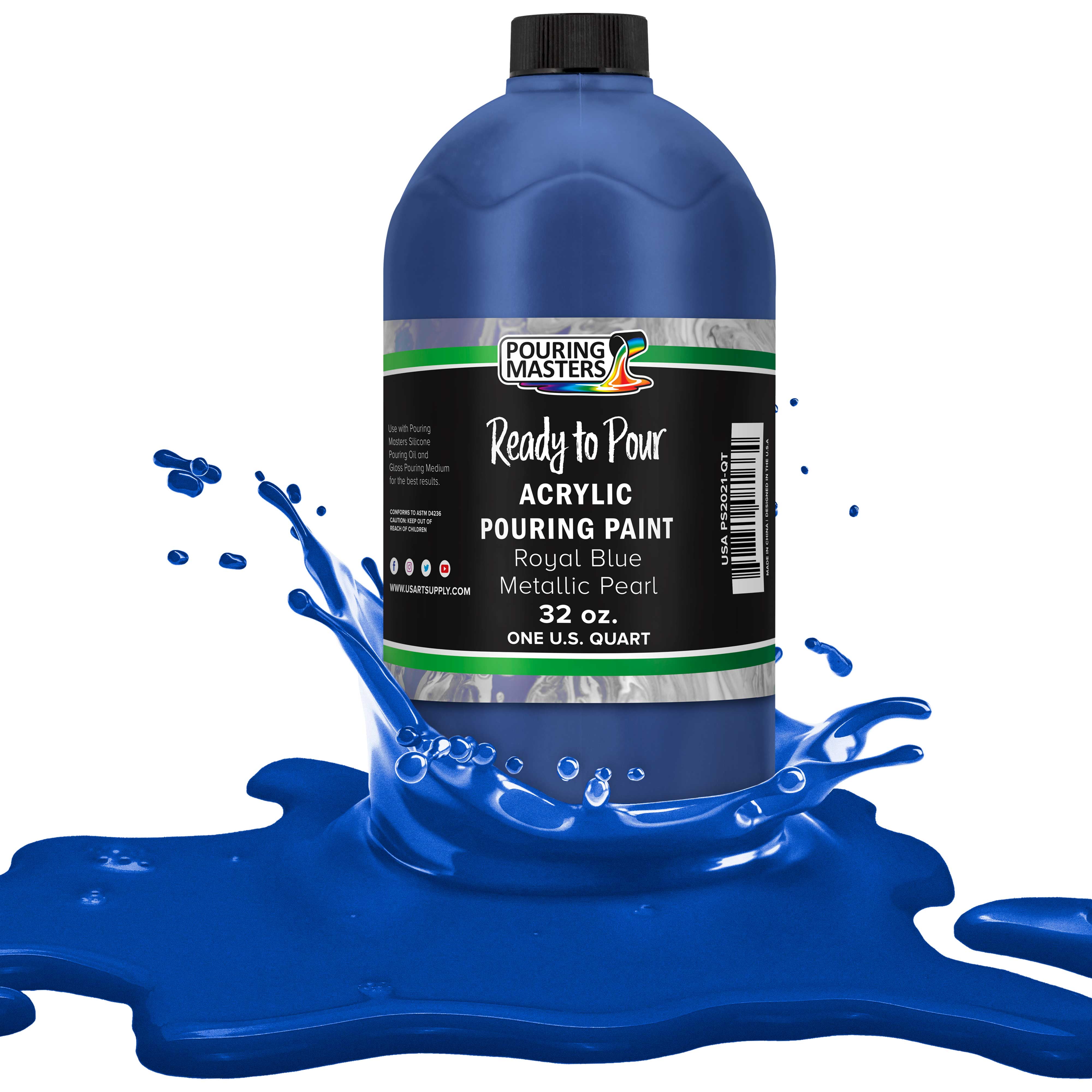 Pouring Masters Royal Blue Metallic Pearl Acrylic Ready to Pour Pouring ...
