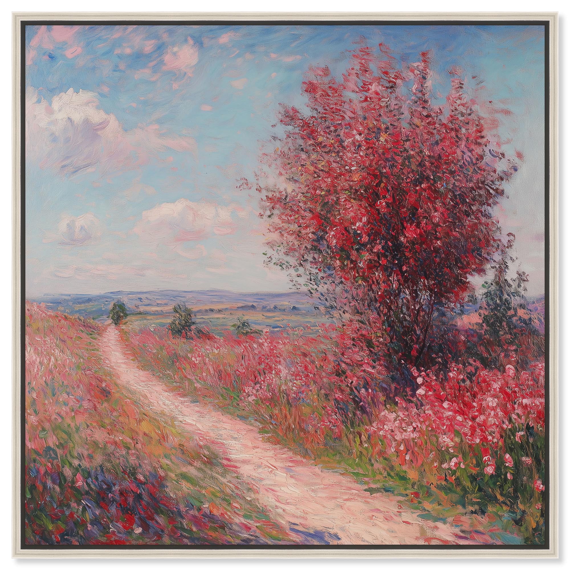 Pourville Breeze Canvas Pastel Landscape by Art Remedy, Silver Frame ...