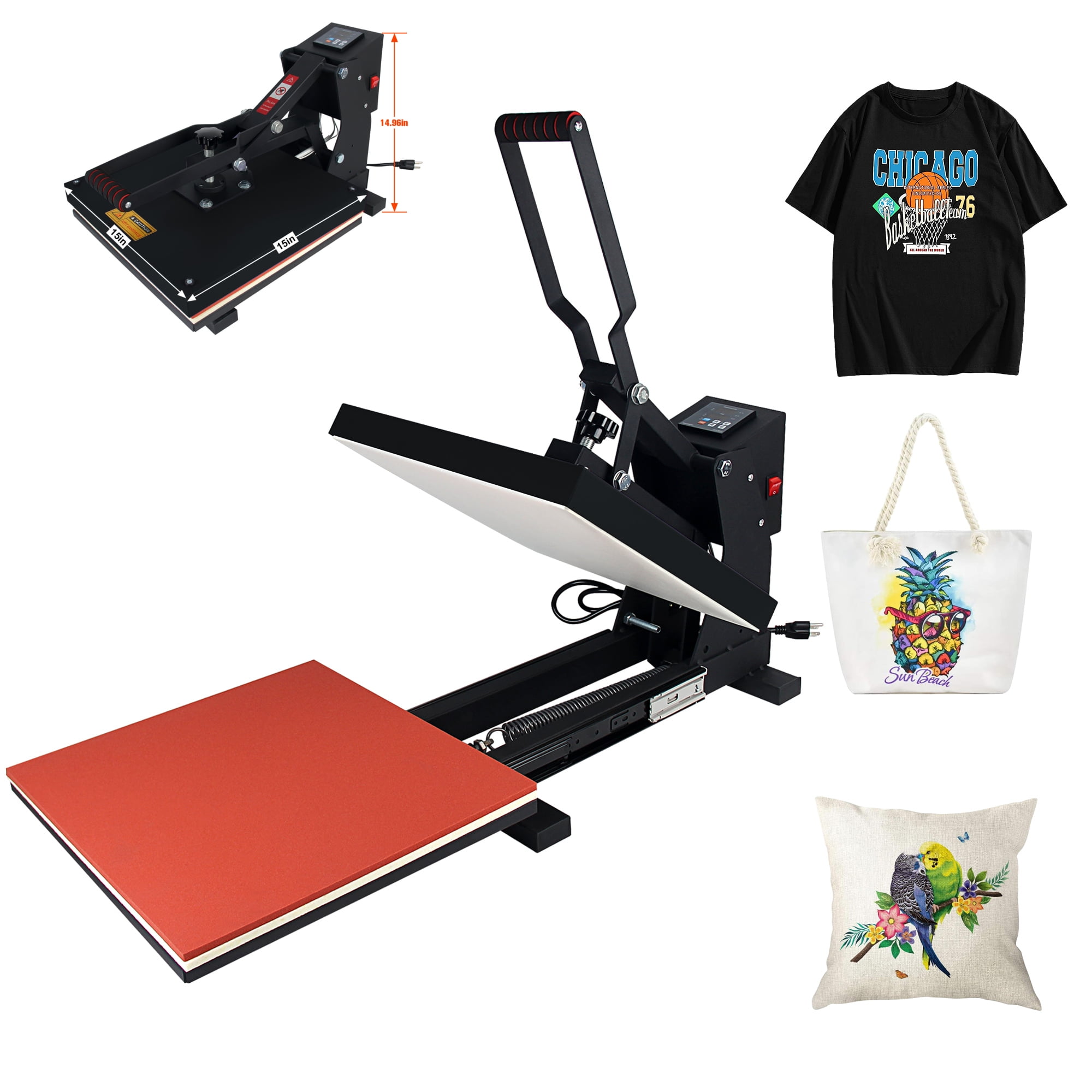 Pouseayar 1420W 15"x15" Heat Press Machine with Slide Out Drawer ...