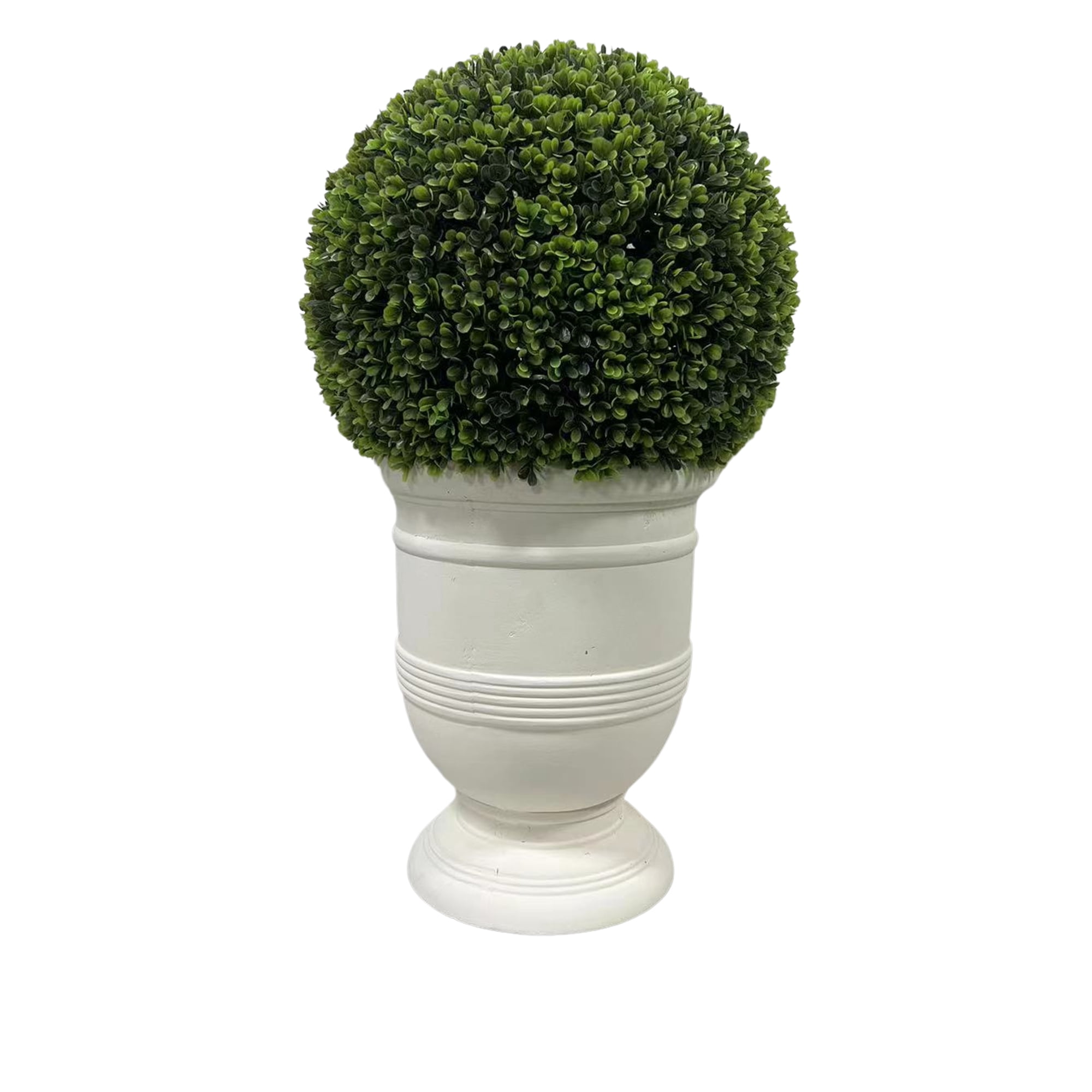 Pouseayar 23" Ball Topiary in Magnesia Pot, Artificial Plants with Pot ...