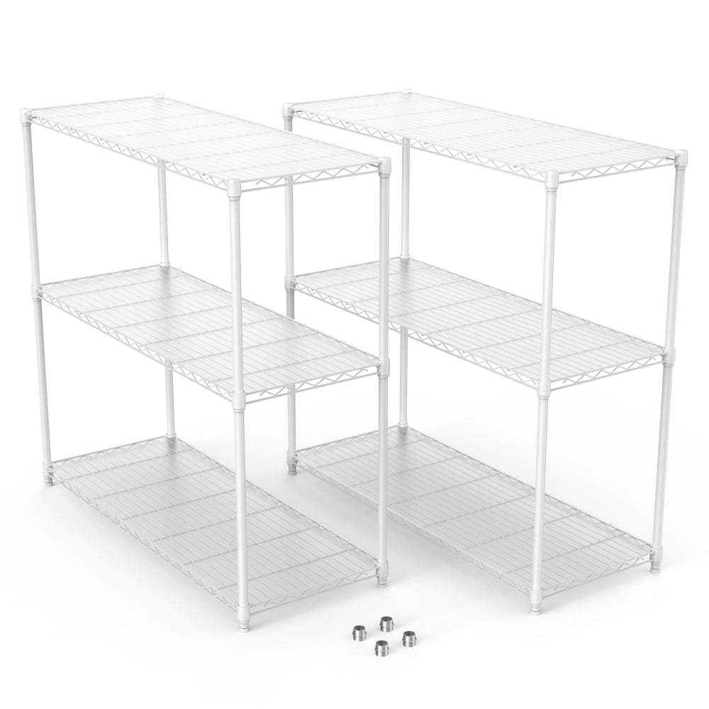 Pouseayar 3 Shelf Wire Shelving Unit Garage Metal Storage Shelves Duty ...