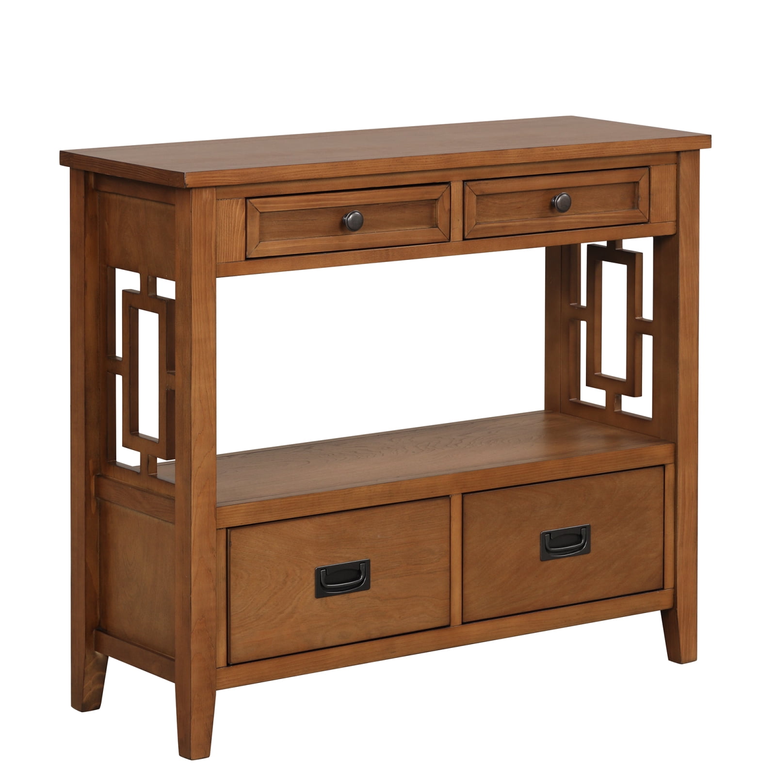 Pouseayar 36'' Pine Wood Console Table Entry Sofa Desk for Living Room ...