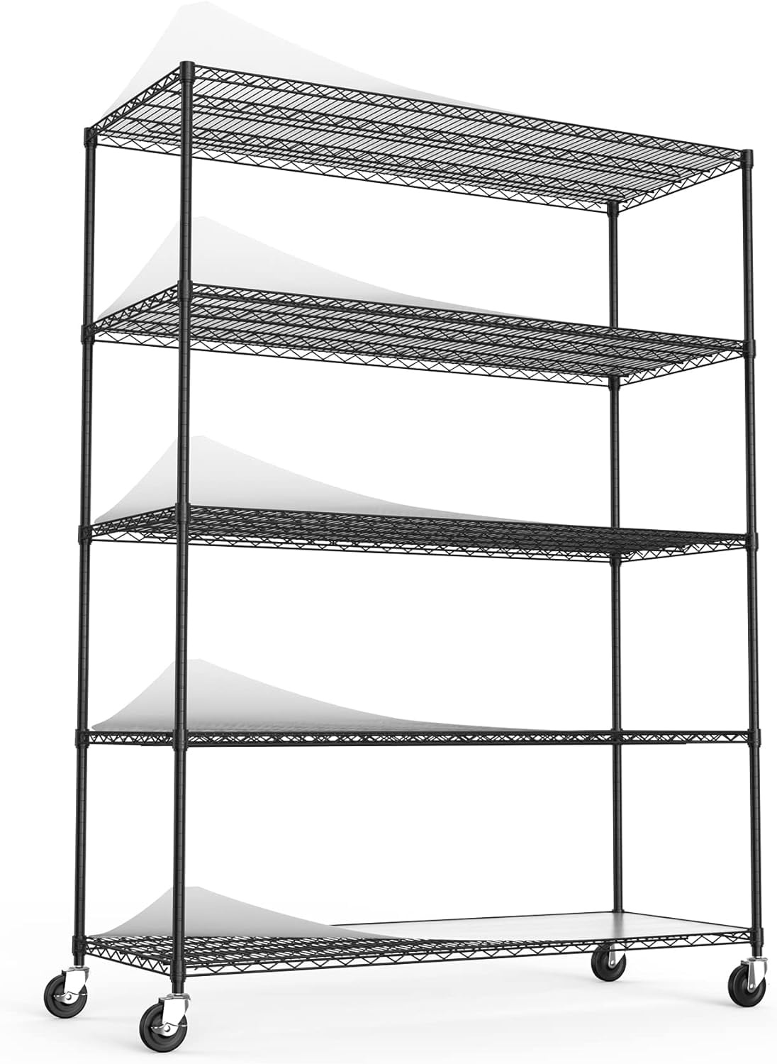 Pouseayar 5 Tier 7500lbs Capacity NSF Metal Shelf Wire Shelving Unit ...