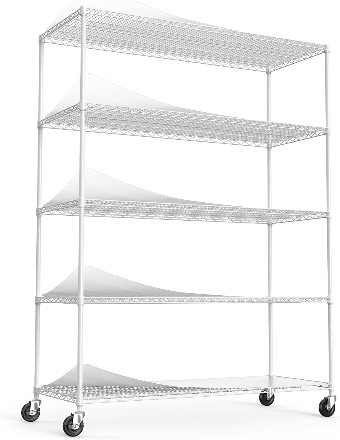 Pouseayar 5 Tier 7500lbs Capacity NSF Metal Shelf Wire Shelving Unit ...