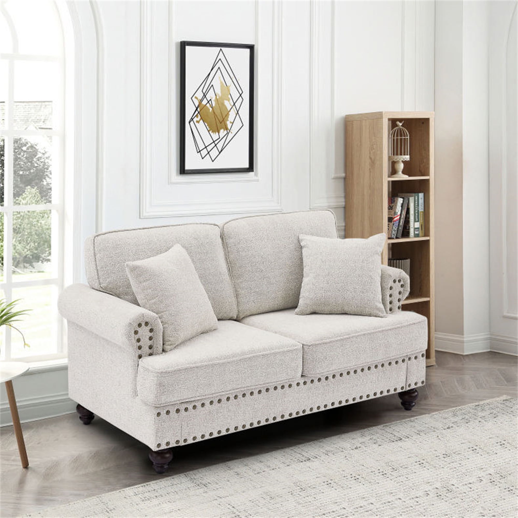 "Pouseayar 61"" Chenille Loveseat Sofa for Small Spaces, Modern Comfy ...