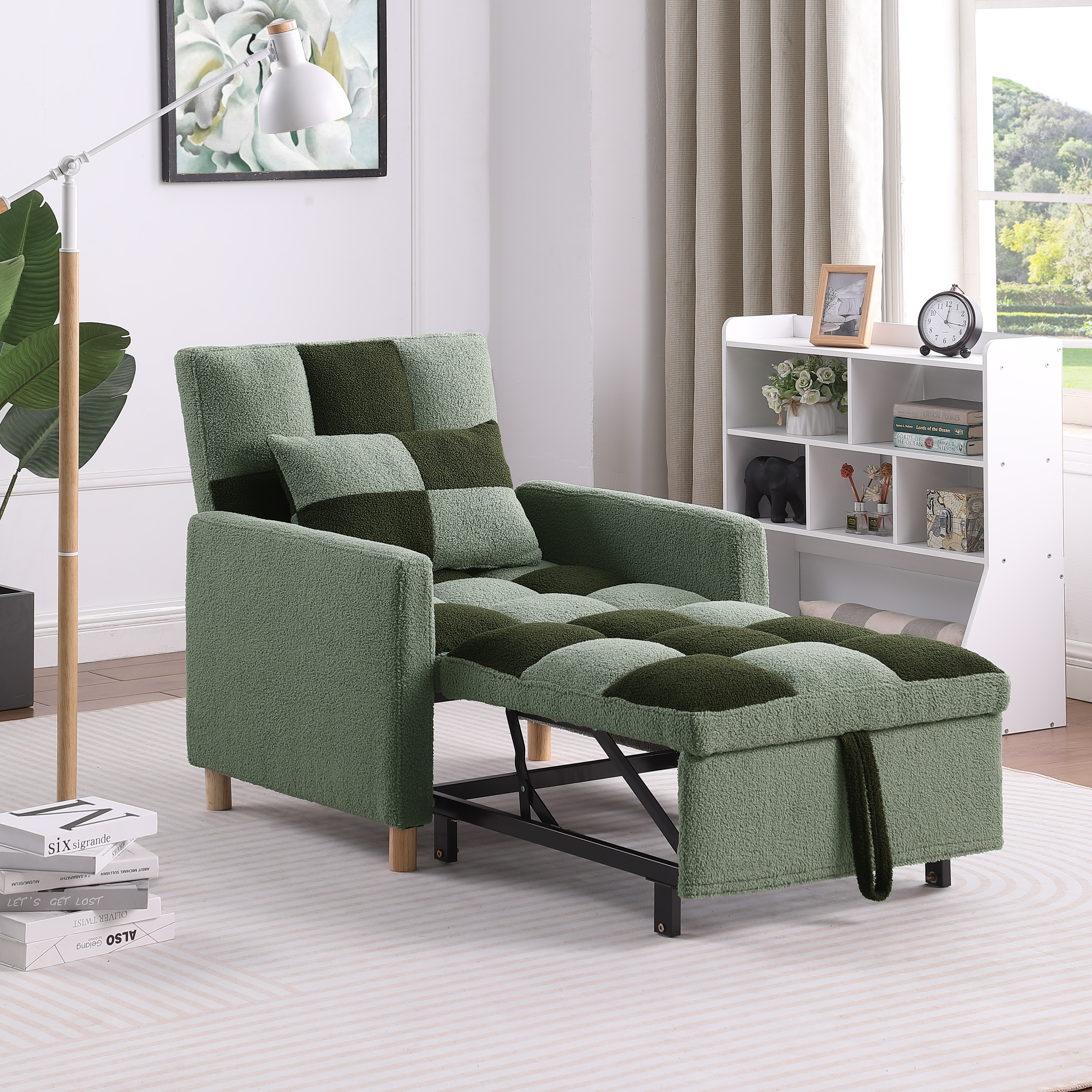 Pouseayar Single Furniture Convertible Chair Bed for Small Spaces, 3 in ...