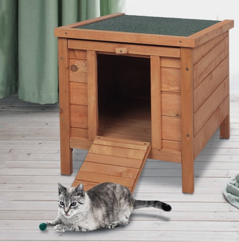 Pouseayar Outdoor Cat House Weatherproof Rabbit Hutch Hideout Indoor ...
