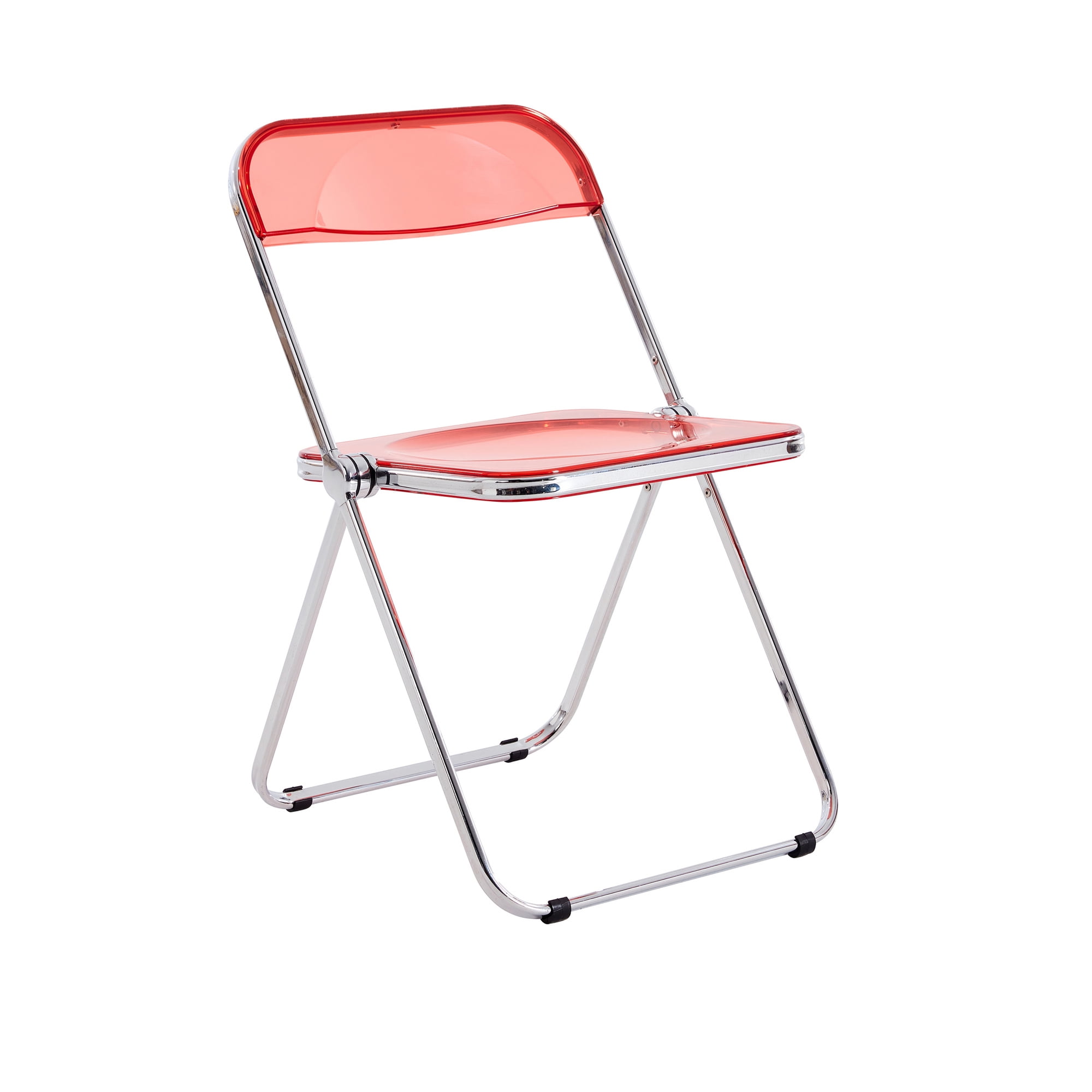Pouseayar Transparent Clear Folding Chair PC Plastic Living Room Seat ...
