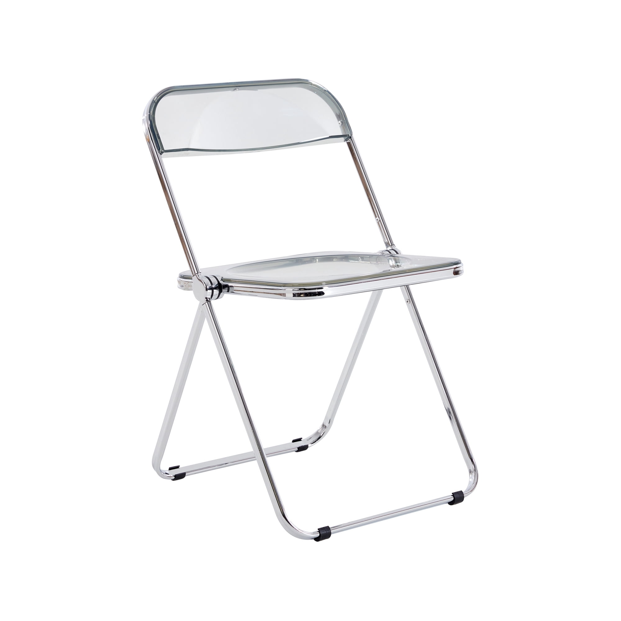 Pouseayar Transparent Clear Folding Chair PC Plastic Living Room Seat ...