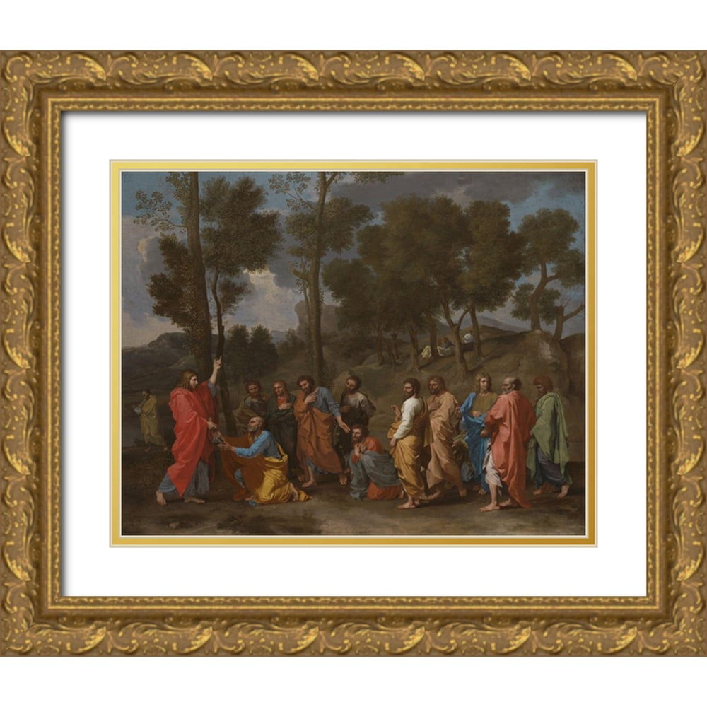 Poussin, Nicolas 18x15 Gold Ornate Wood Framed with Double Matting ...