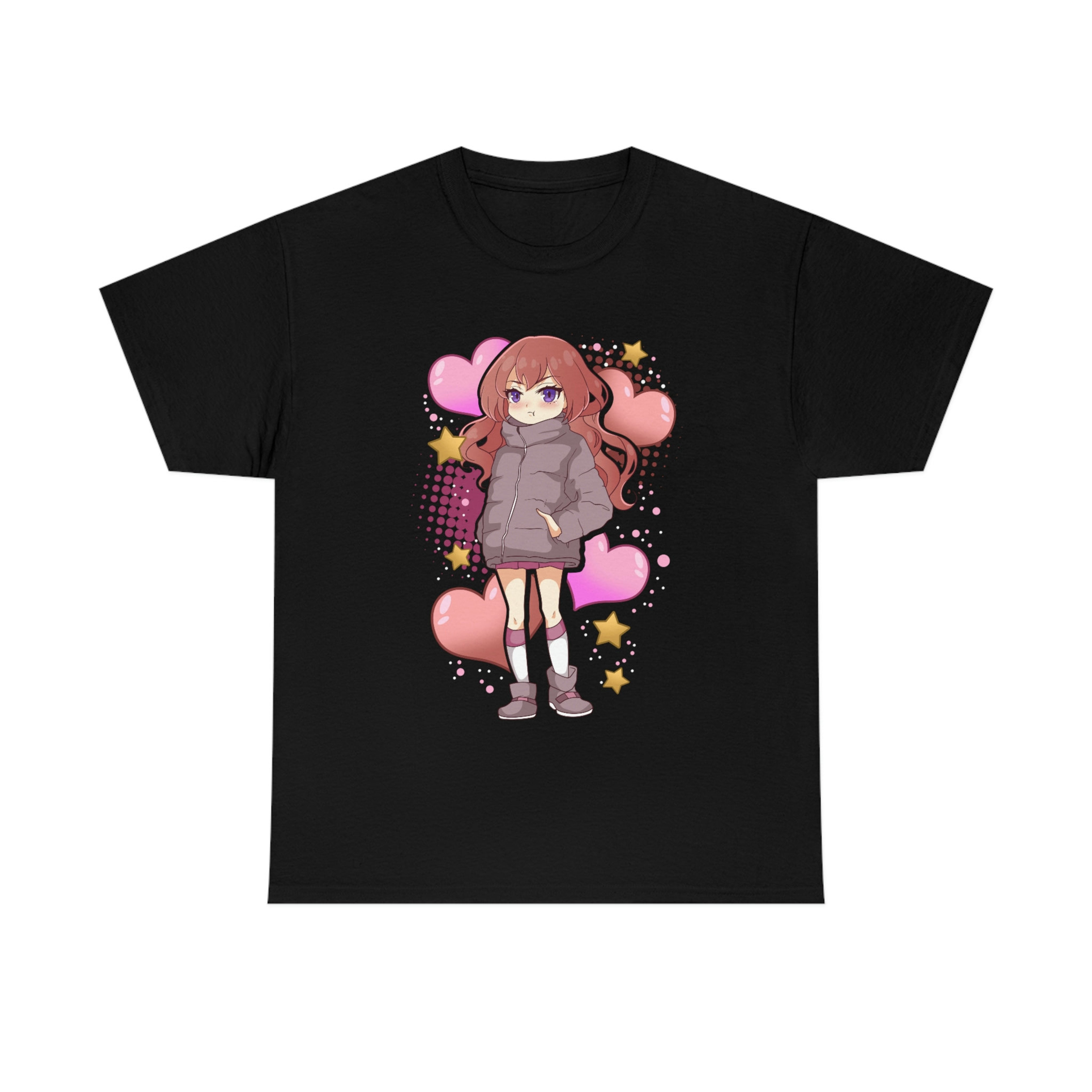 Pouting Anime Girl Puffer Jacket T-shirt, Anime Otaku Lover T Shirt ...