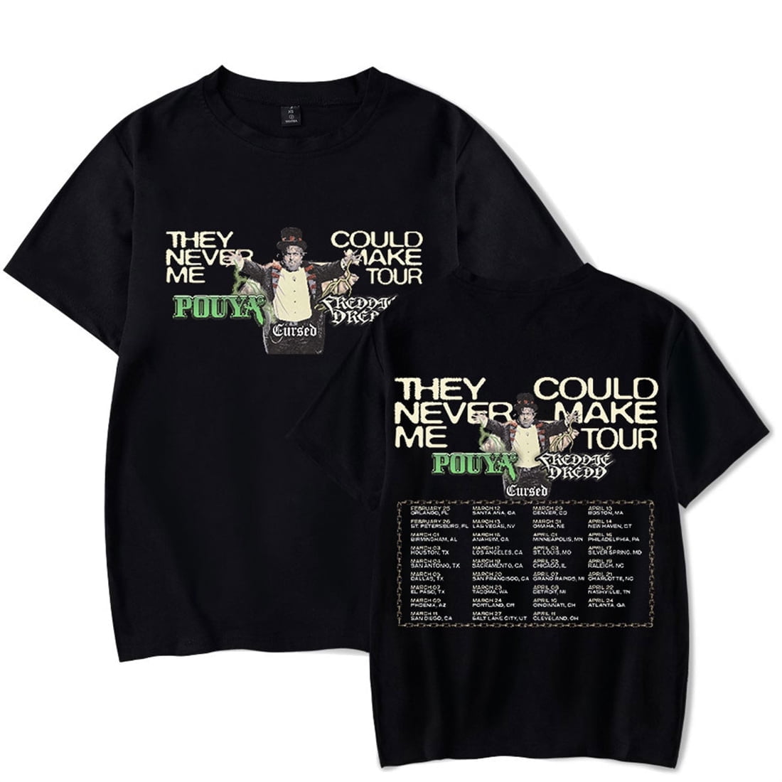 Pouya Tour 2025 T-shirt hip-hop pure cotton short sleeved unisex top ...