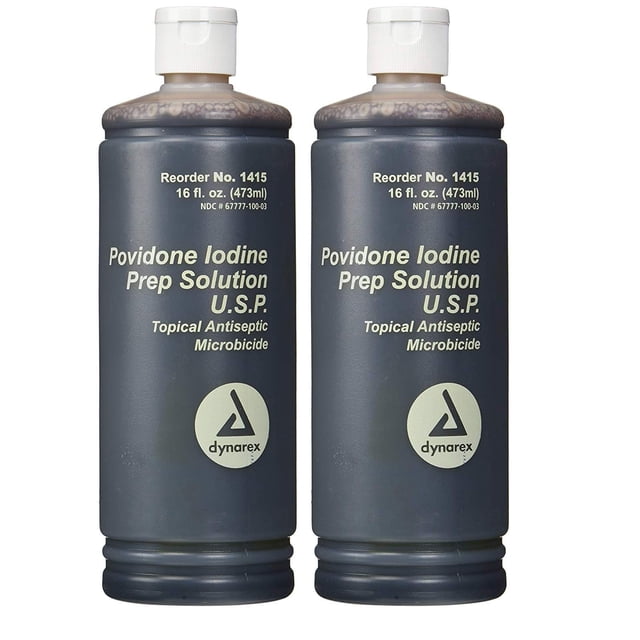 Povidone Iodine Prep Solution USP, 16 Fluid Ounce (2- Pack) - Walmart.com