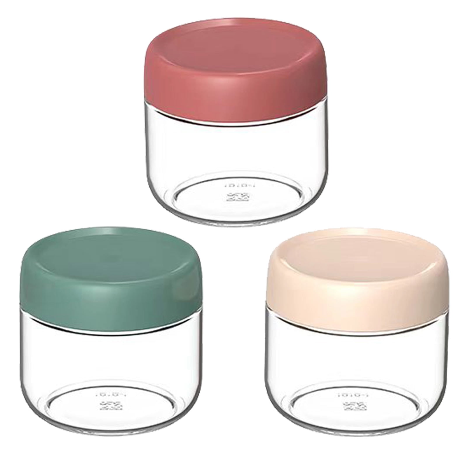 Povinmos Glass Jars with Screw Lids, Airtight Kitchen Canisters, 10oz ...