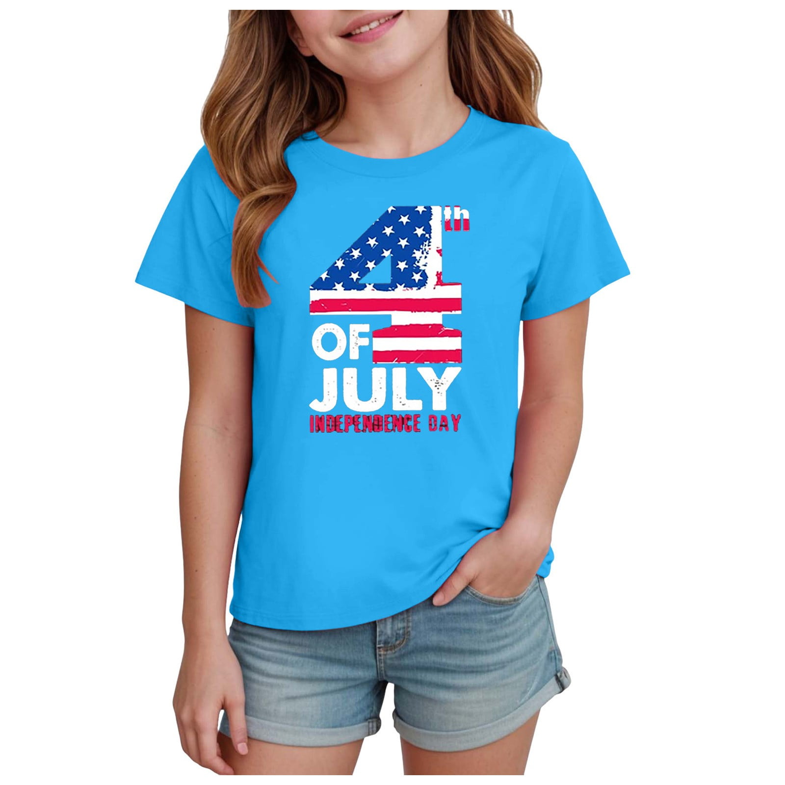 Povozer 4th of July Shirts for Girls Kids Shirt for Girls 4th of July ...
