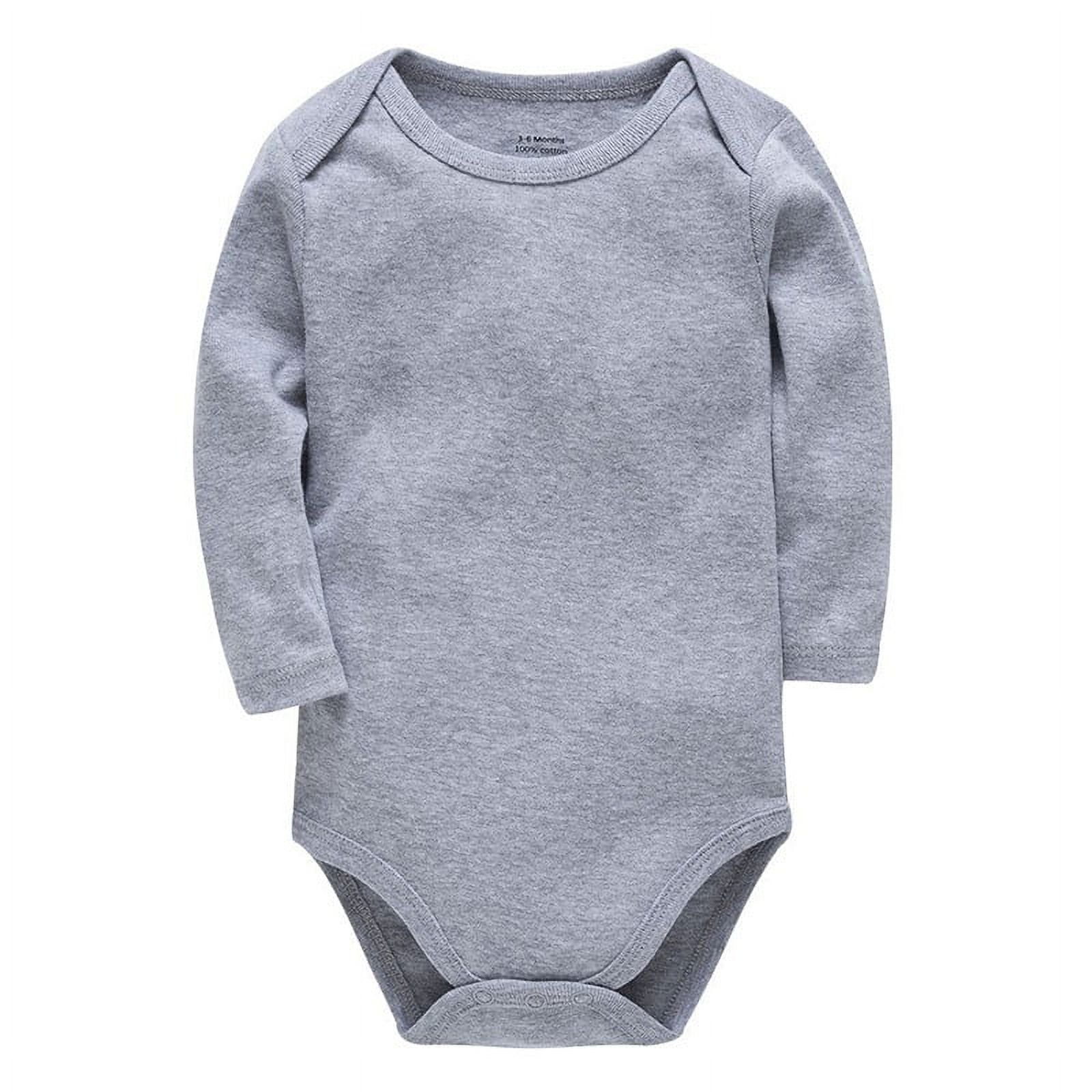 Povozer Baby Boys and Girls Long Sleeve Solid Color Onesie Bodysuits ...