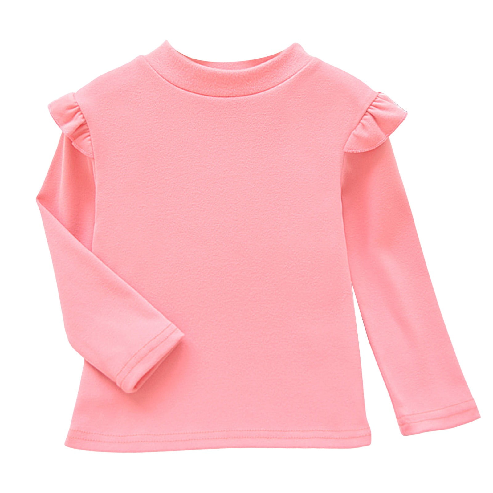 Povozer Baby Girl Blouse Toddler Ruffle T-Shirts Kids Girl Solid Tee ...