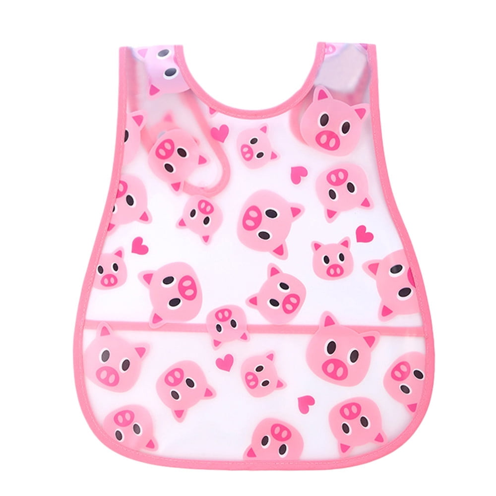 Povozer Baby and Toddler Bibs, Bibs for Girls and Boys Short Sleeve Waterproof Bib for Kids(A ...